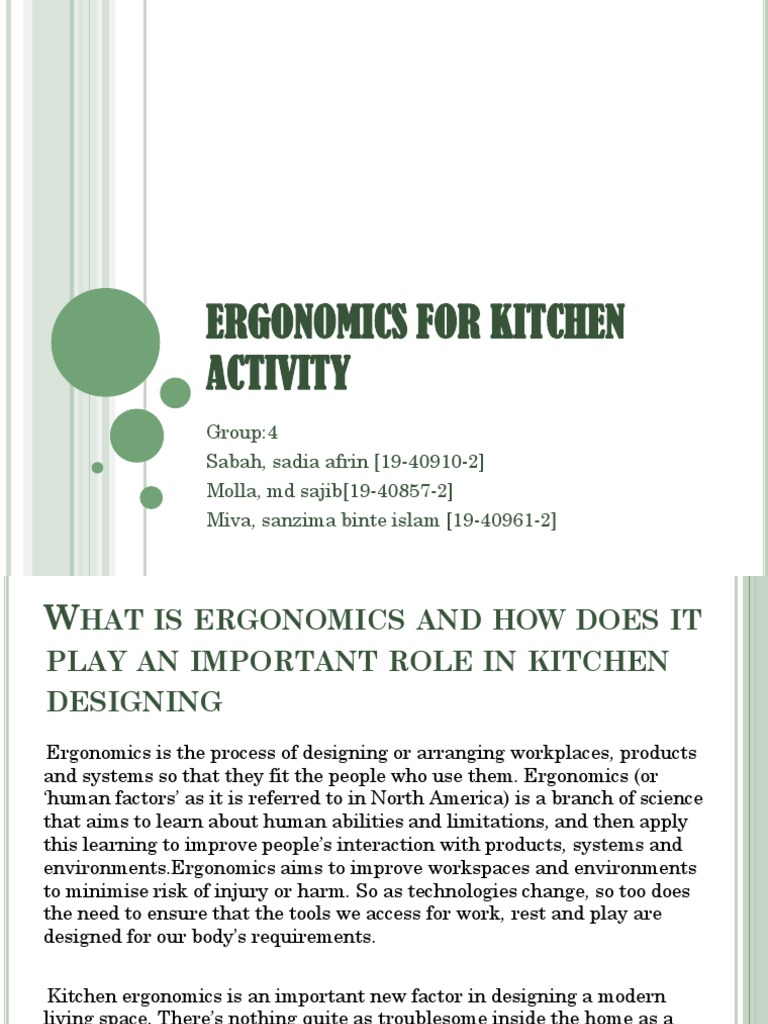 Ergonomic Kitchen Design Principles | PDF | Wellness
