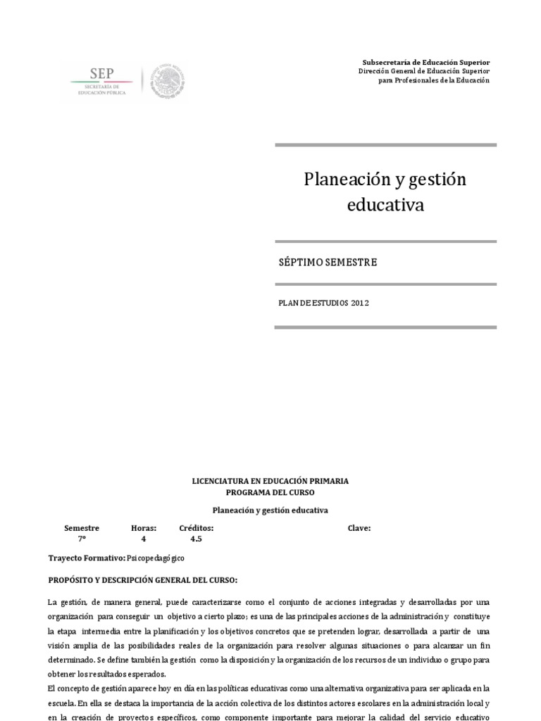 Planeacion y Gestion Educativa Lepri PDF | PDF | Planificación ...