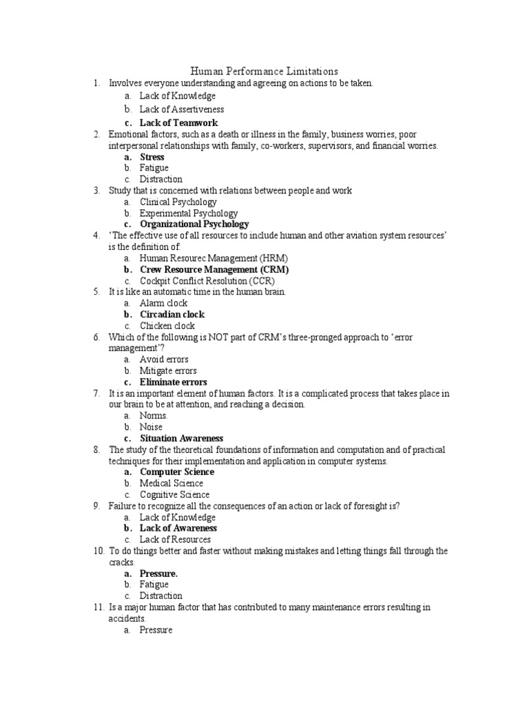 Human Performance Limitations A. B.: Lack of Teamwork | Download Free ...