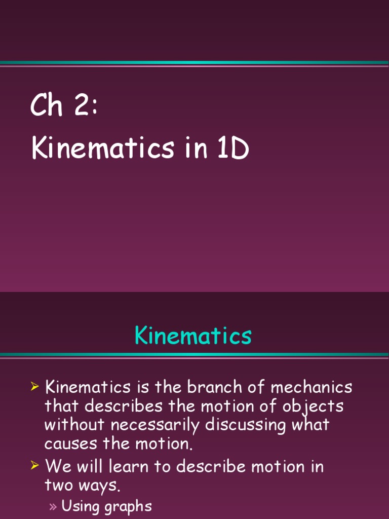 Chap2-Kinematics - 1D - Assignment | PDF | Velocity | Acceleration