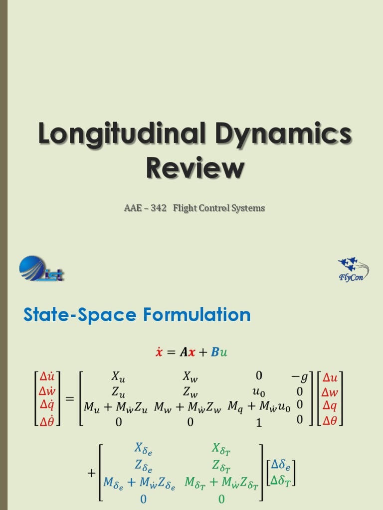 Part 3A - Longitudinal Dynamics Review PDF | PDF | Stability Theory ...