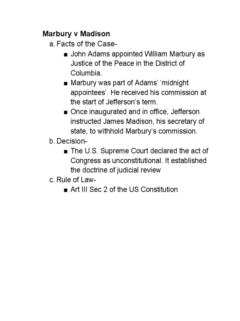 Marbury V Madison | PDF