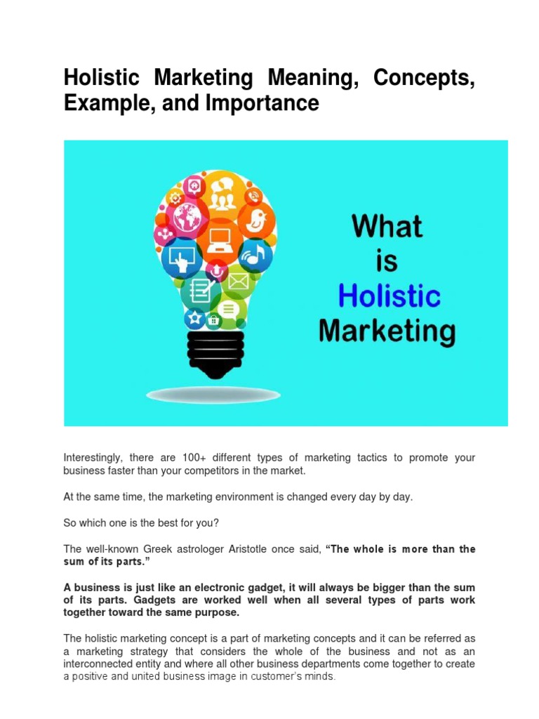 Understanding Holistic Marketing Concepts | PDF | Marketing ...