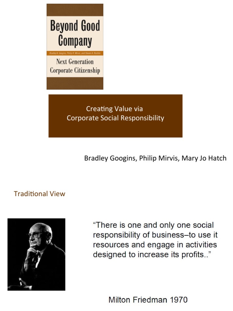 Creating Value Via Corporate Social Responsibility: Bradley Googins ...