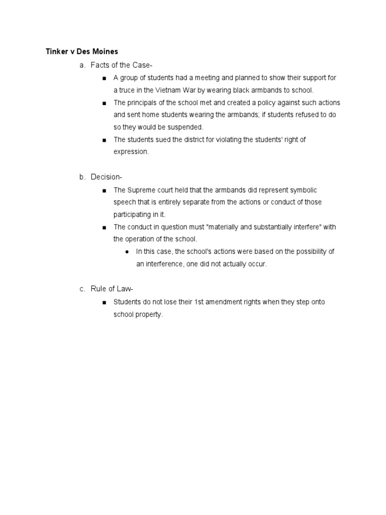 Tinker V Des Moines | PDF