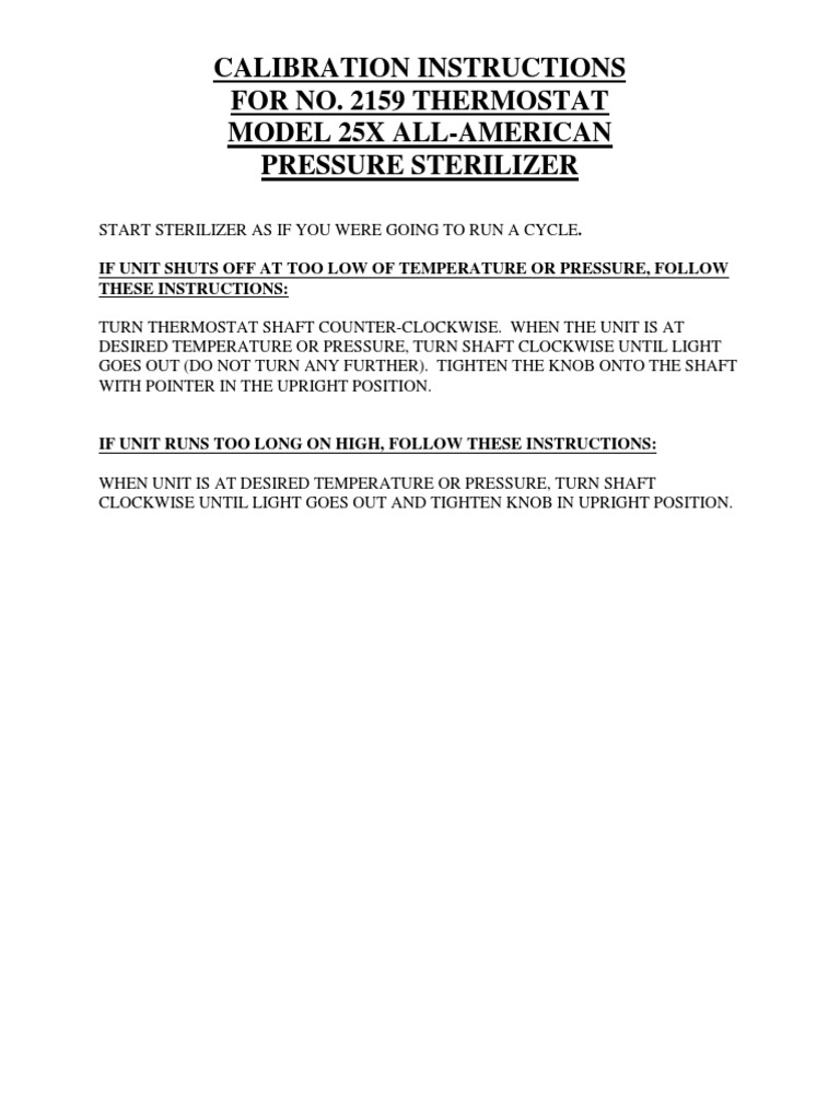 CALIBRATION Instructions 25X PDF | PDF | Technology & Engineering