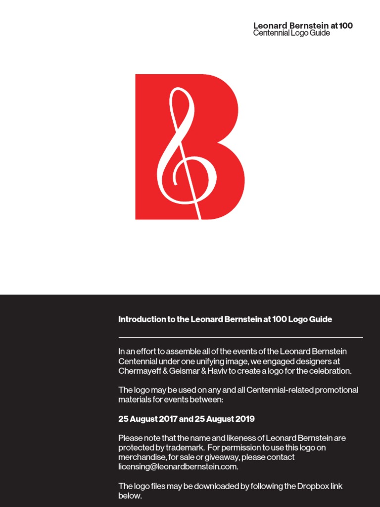Leonard Bernstein: Centennial Logo Guide | PDF | Logos | Computer Graphics