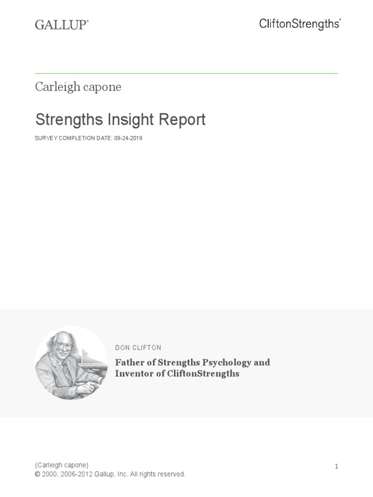 Gallup Strengths | PDF | Insight | Expert