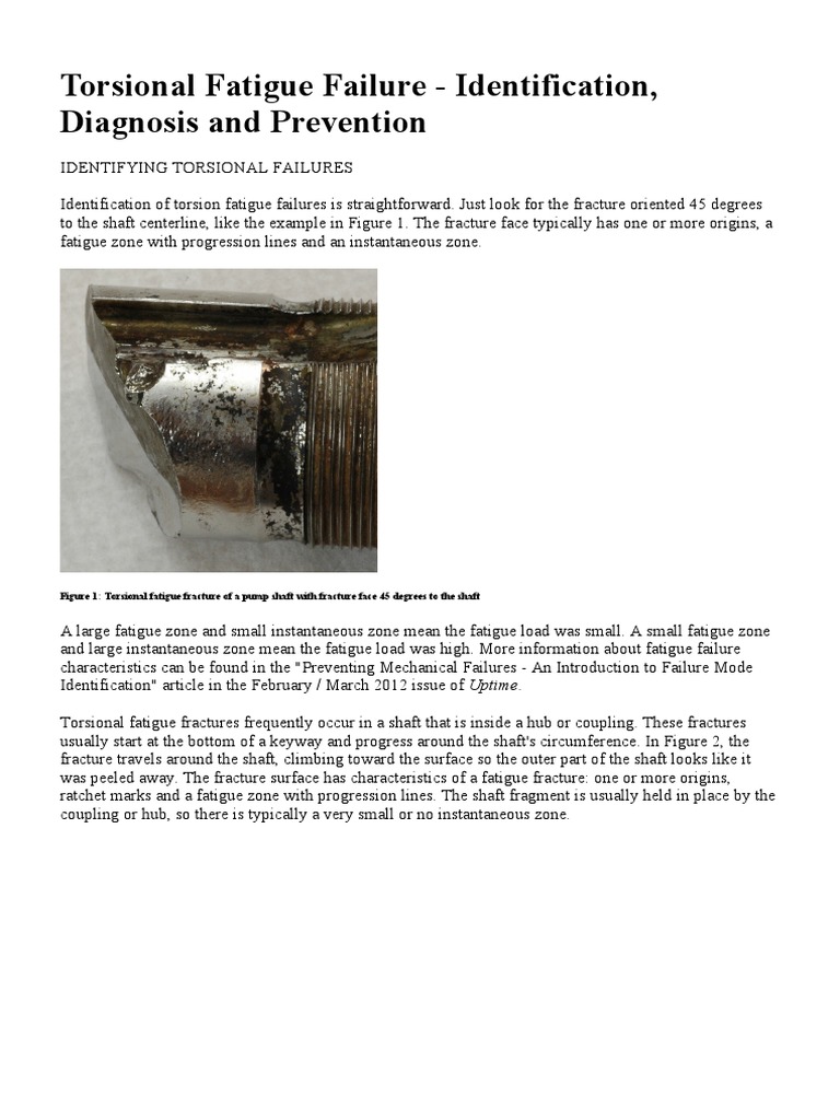 Torsional Fatigue Failure | PDF | Fracture | Fatigue (Material)