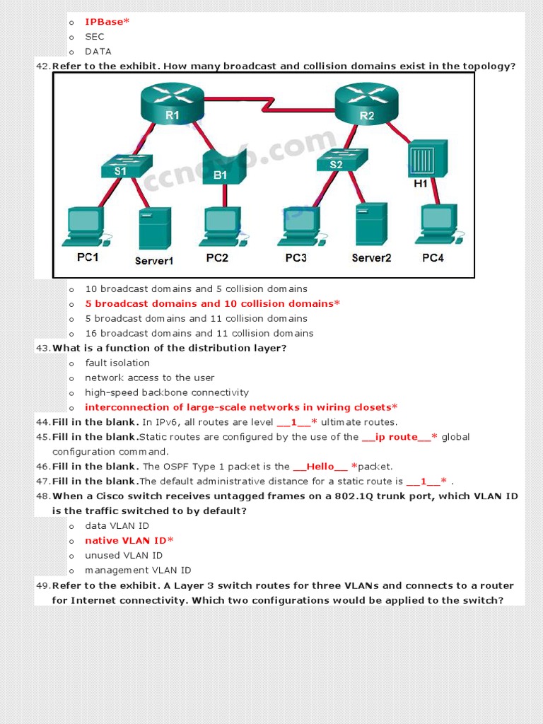 CCNA 2 v6.0 Final Exam Answers 2018 - Routing & Switching Essentials-38-41 | PDF | Routing ...