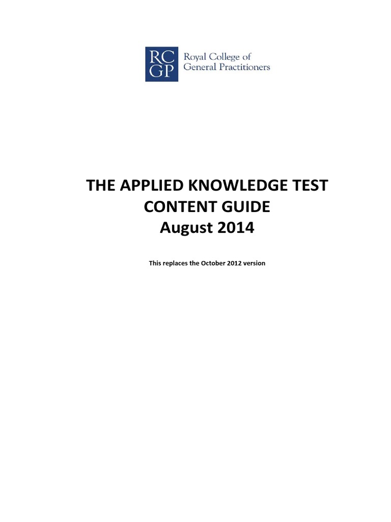 AKT Content Guide August 2014 | PDF | Heart | Mental Disorder