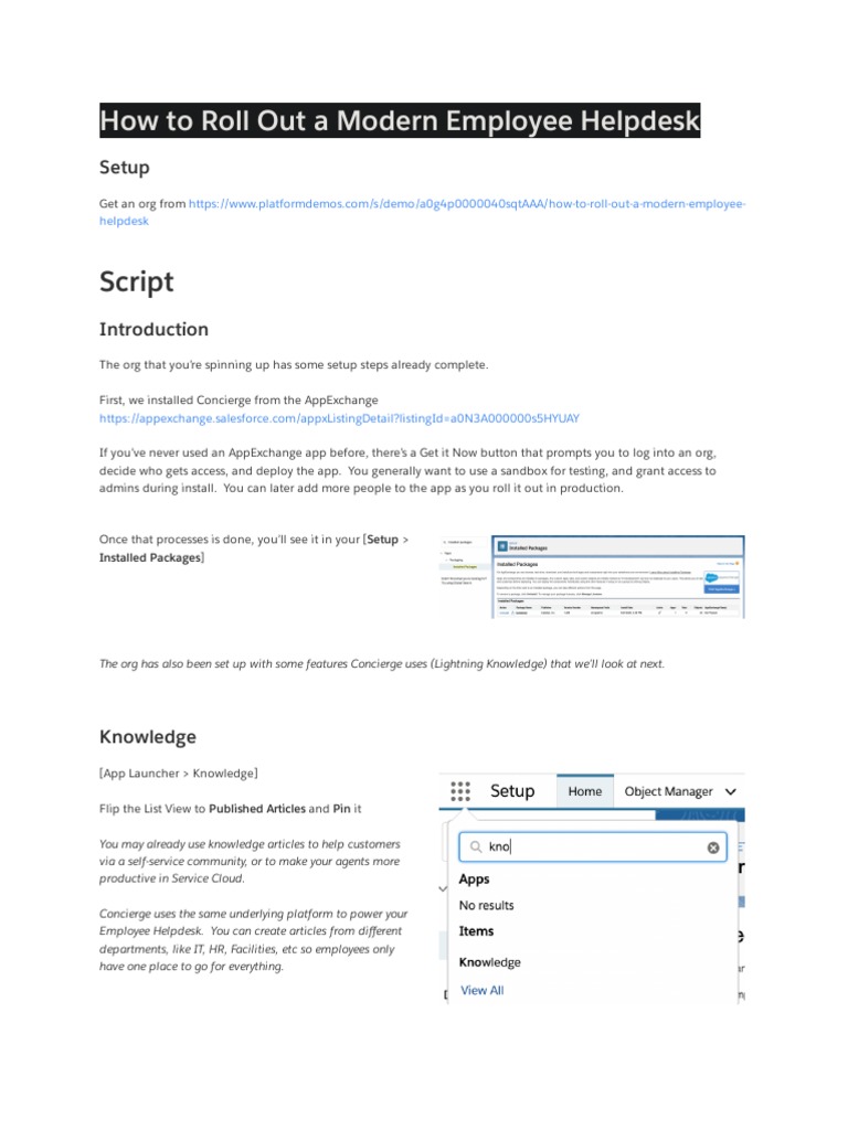 How To Roll Out A Modern Employee Helpdesk: Script | PDF | Help Desk ...