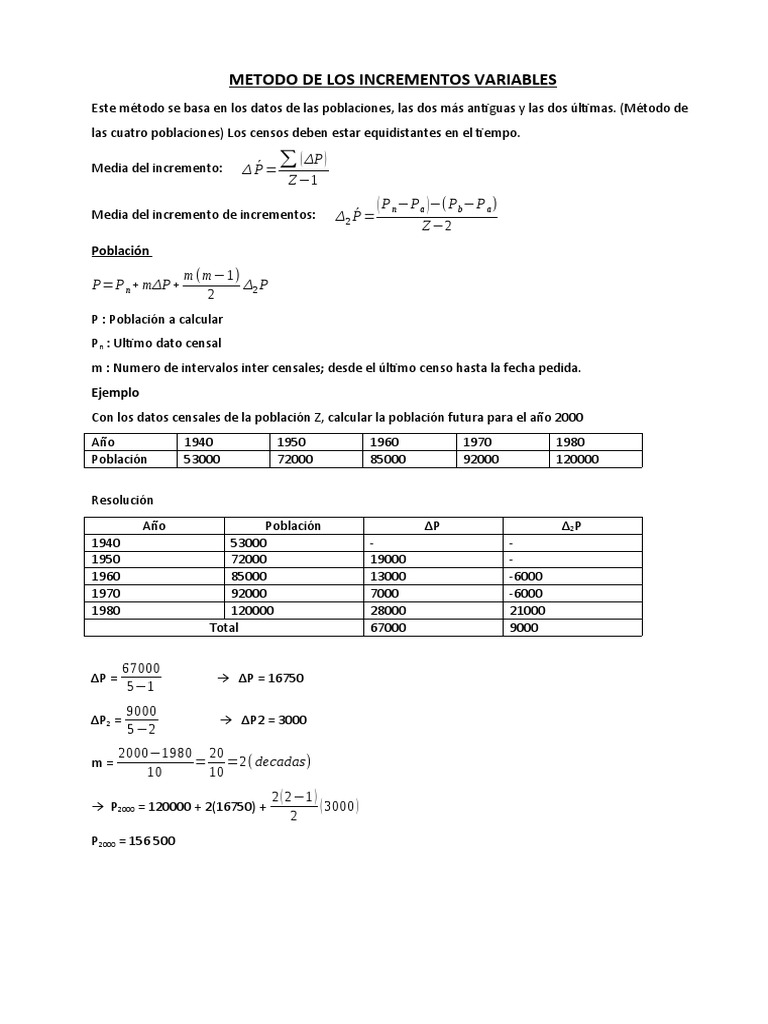Metodo de Los Incrementos Variables | PDF