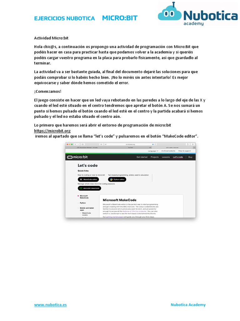 Actividad MicroBit | PDF | Diodo emisor de luz | Ocio