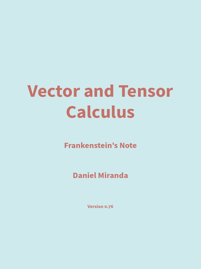 Vector-Tensor-Calculus - Daniel Mirand PDF | PDF | Basis (Linear Algebra) | Divergence
