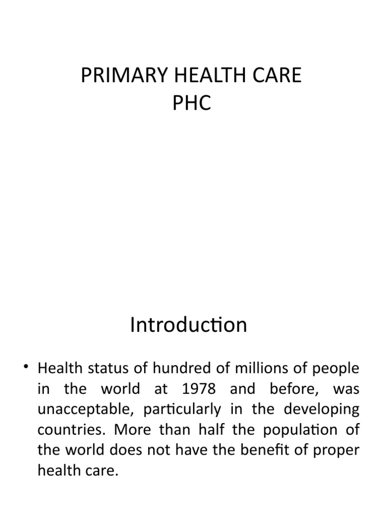 Principles of PHC & Components L 2-3 | PDF | Health Care | Policy