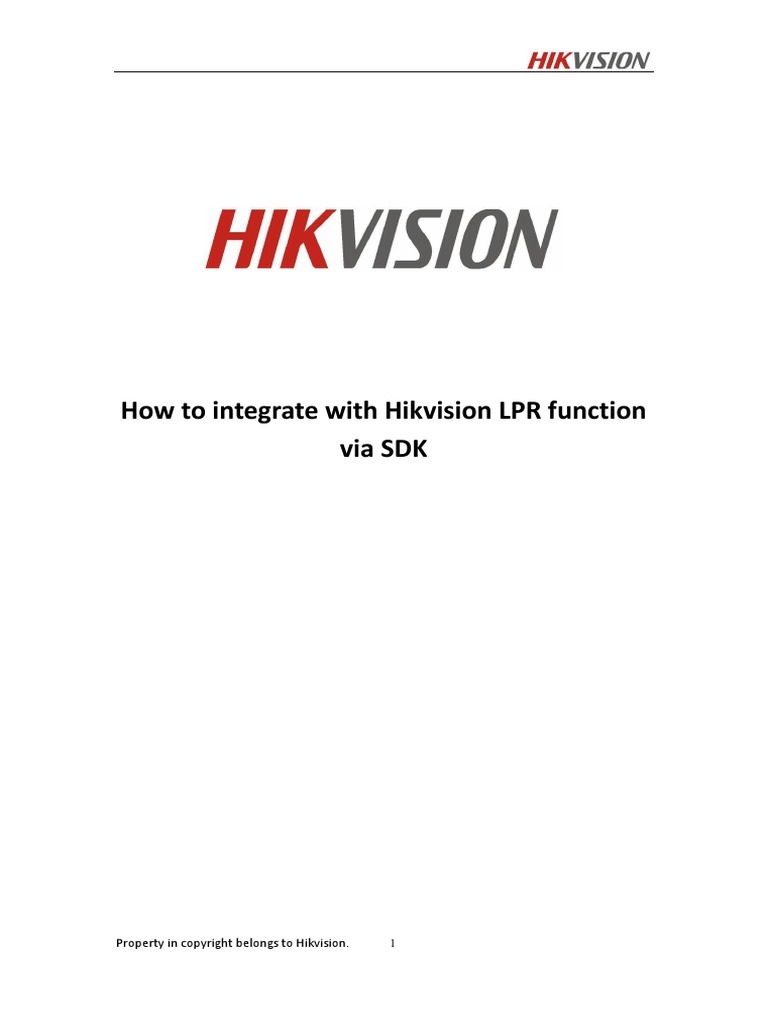 How To Integrate With Hikvision LPR Function Via SDK | PDF | Parameter (Computer Programming ...