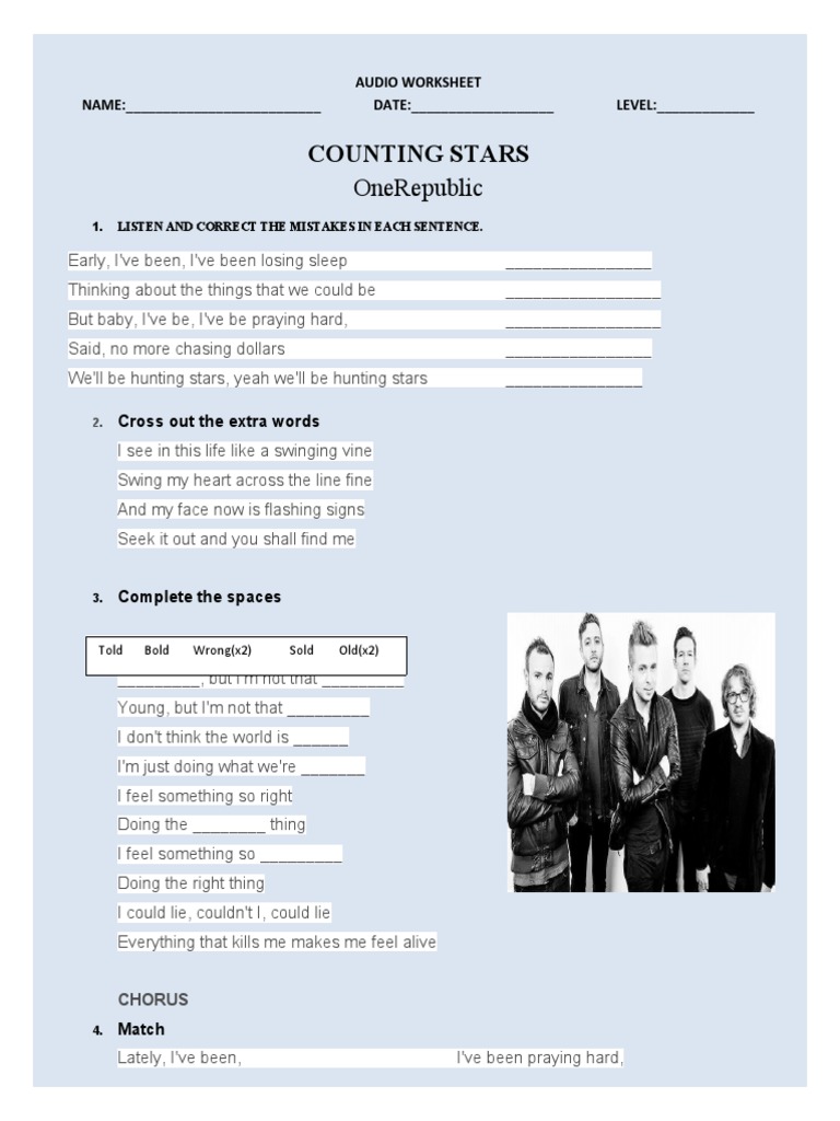 Counting Stars: Onerepublic | PDF