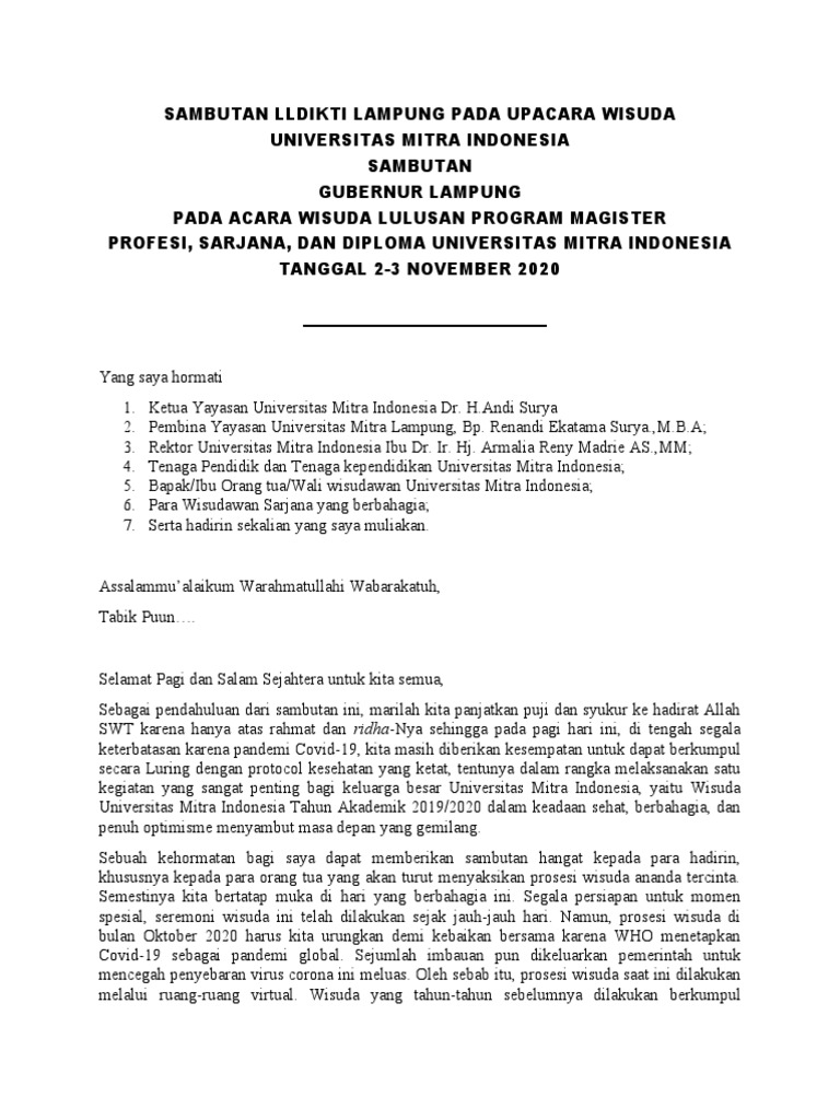 Sambutan LLDIKTI | PDF