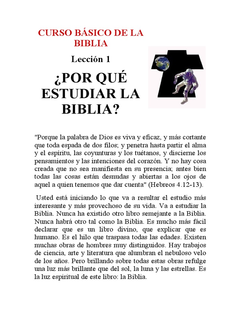 CURSO BÁSICO DE LA BIBLIA Lección 1 | PDF | Nuevo Testamento | Biblia