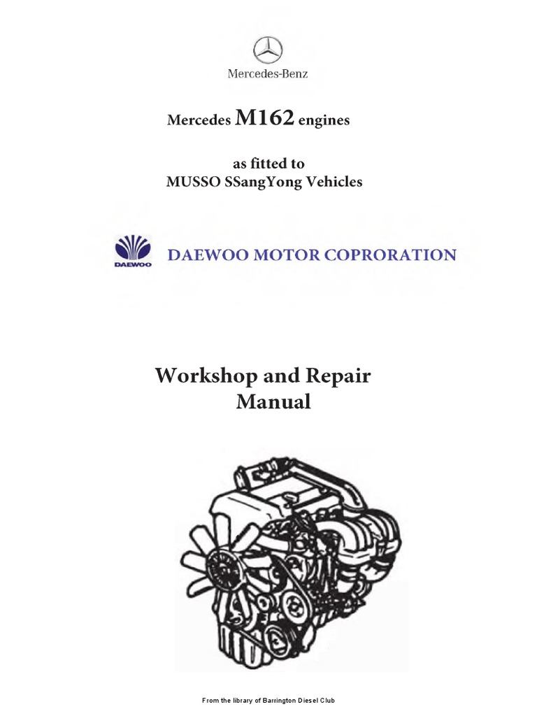 Mercedes M162 PDF | PDF | Internal Combustion Engine | Diesel Engine