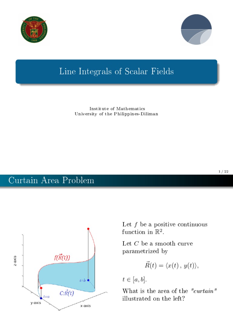 Math 23 Lecture 3.7 Line Integral of Scalar Fields | PDF | Analysis ...