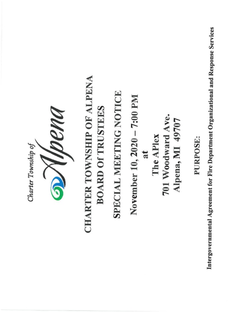 Proposed Alpena-Alpena Township Fire Department Contract | PDF