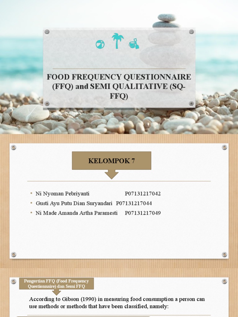Overview of FFQ and SQ-FFQ Methods | PDF | Foods | Research Methods