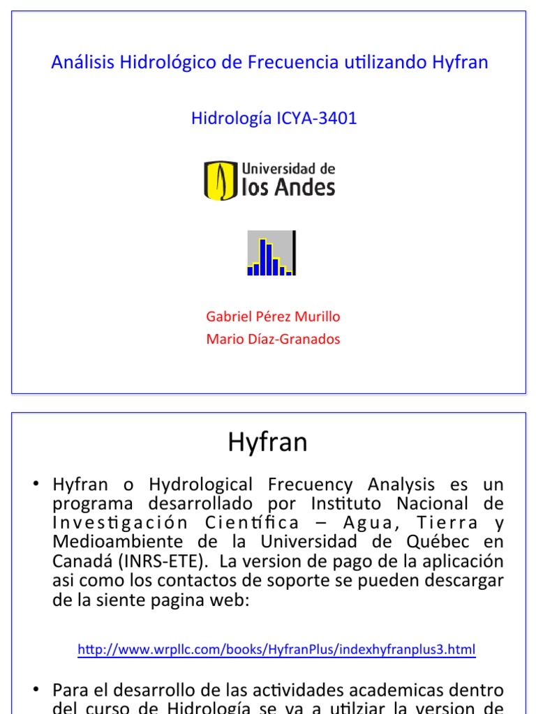 Analisis de Frecuencia Usando Hyfran | PDF | Microsoft Excel | Hidrología