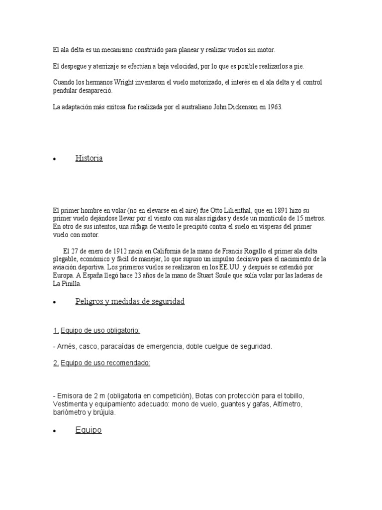 Historia y características del ala delta, un mecanismo pionero para ...