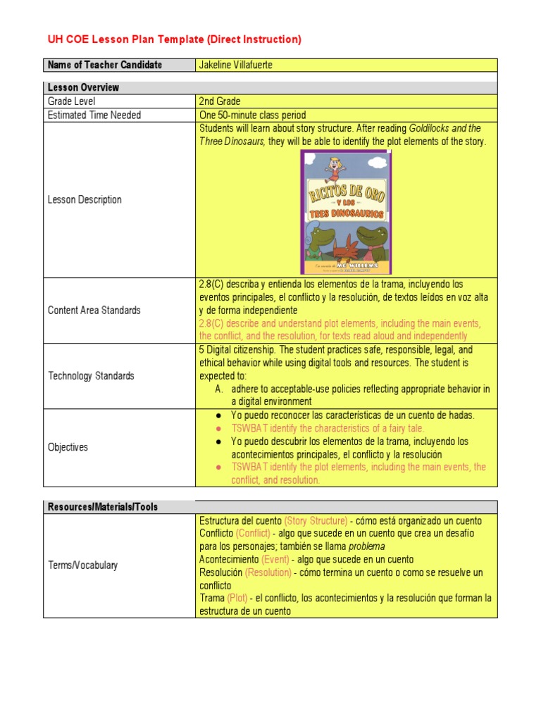 Fairy Tale Plot Elements Lesson Plan | PDF | Lesson Plan | Teaching