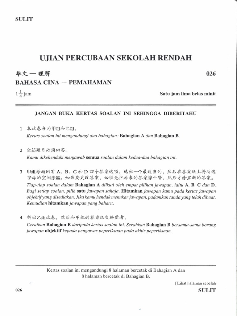UPSR BC Paper 1 + 2 | PDF