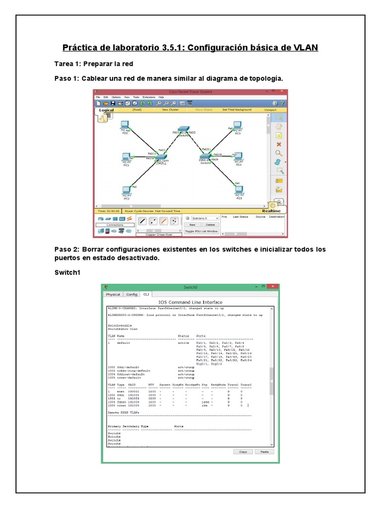 Configuración Básica VLAN | PDF | Red de computadoras | Dirección IP