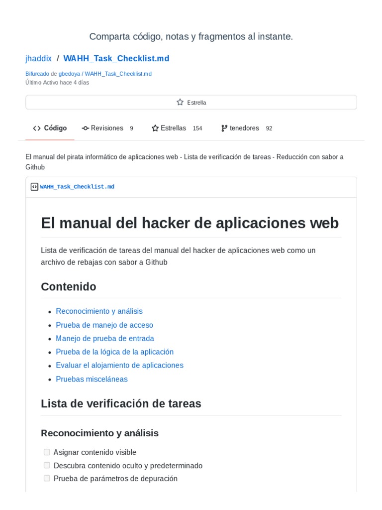 El Manual Del Pirata Informático de Aplicaciones Web - Lista de Verificación de Tareas - Rebajas ...