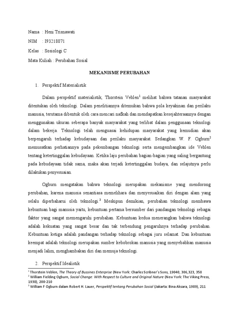 Materialistik Dan Idealistik | PDF | Ilmu Sosial