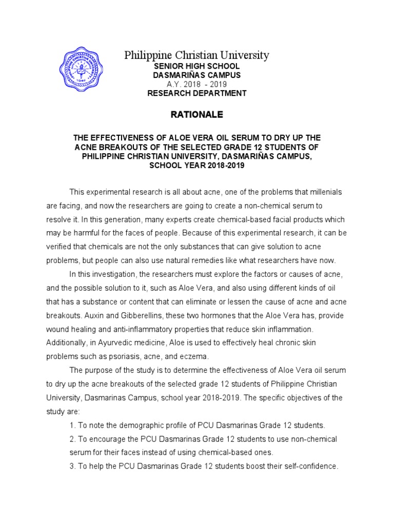 Philippine Christian University: Rationale | PDF