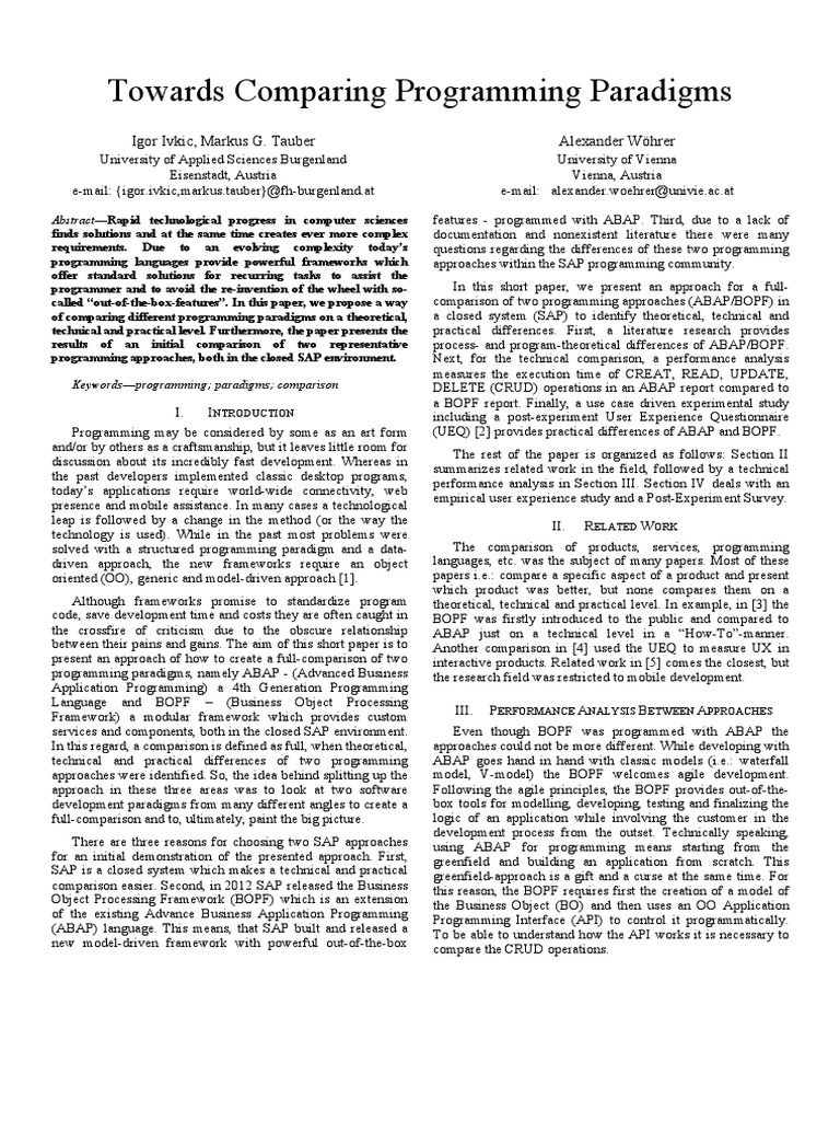 Compare Program Paradigm | Download Free PDF | Software Framework ...