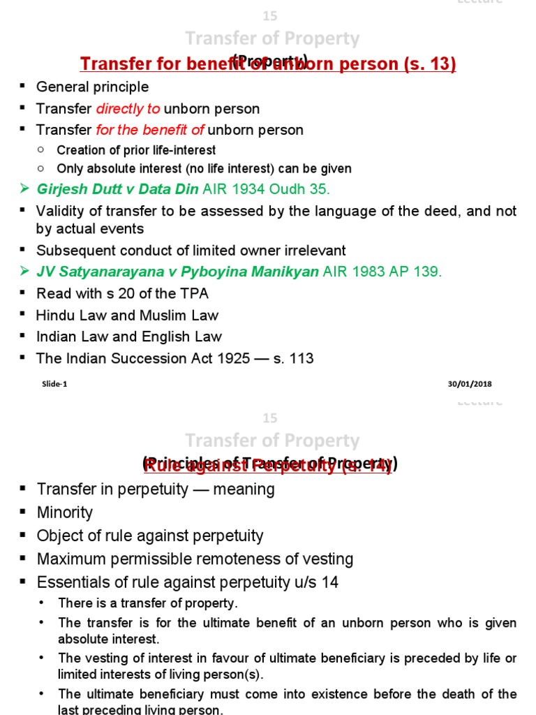 Transfer of Property | PDF | Property Law | Legal Documents