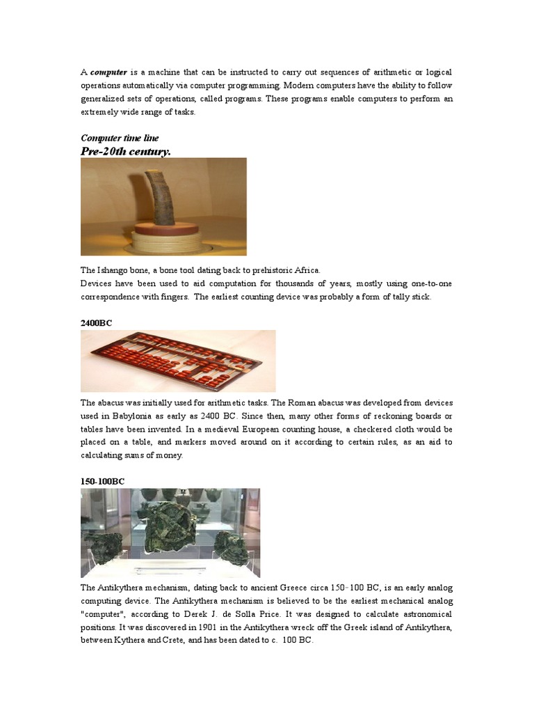 Pre-20th Century.: Computer Time Line | PDF | Integrated Circuit | Mosfet