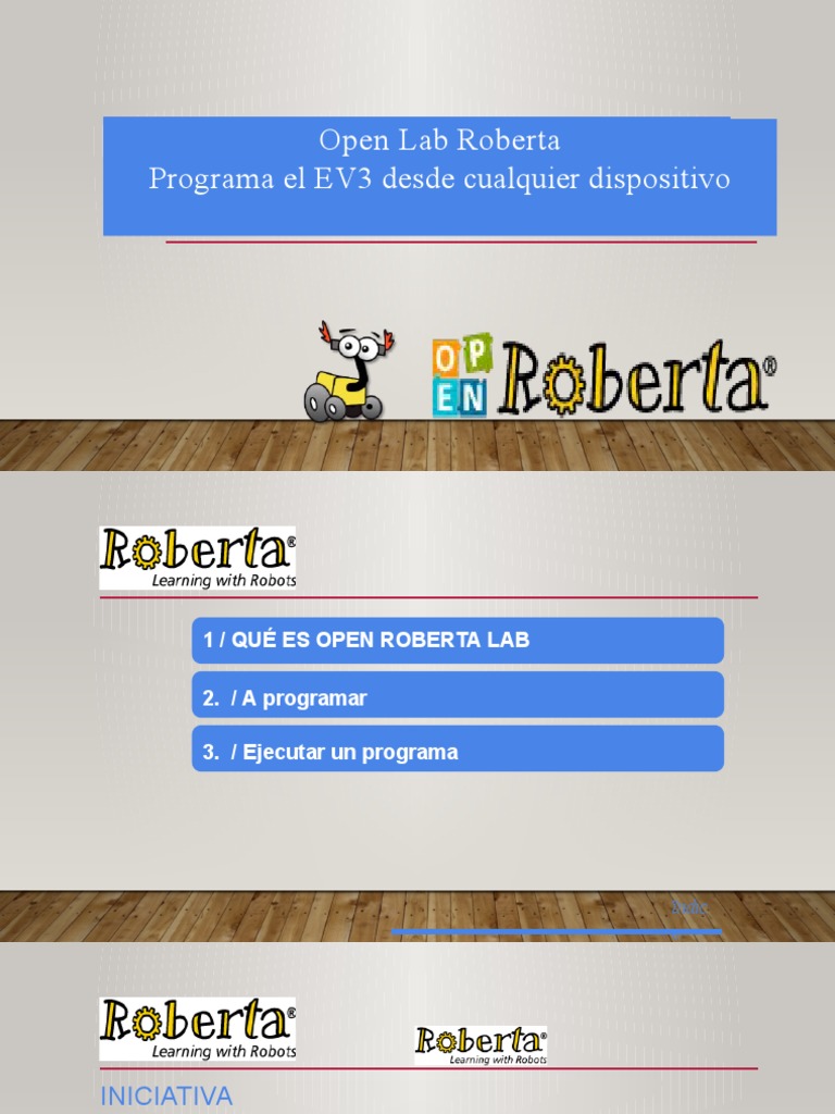 Presentación Open Roberta | PDF | Lenguaje de programación | Robot