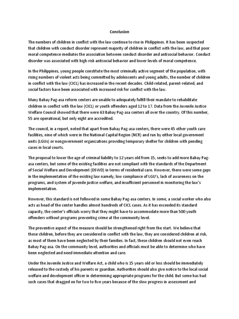 Conclusion Ethics | PDF | Juvenile Court | Juvenile Delinquency