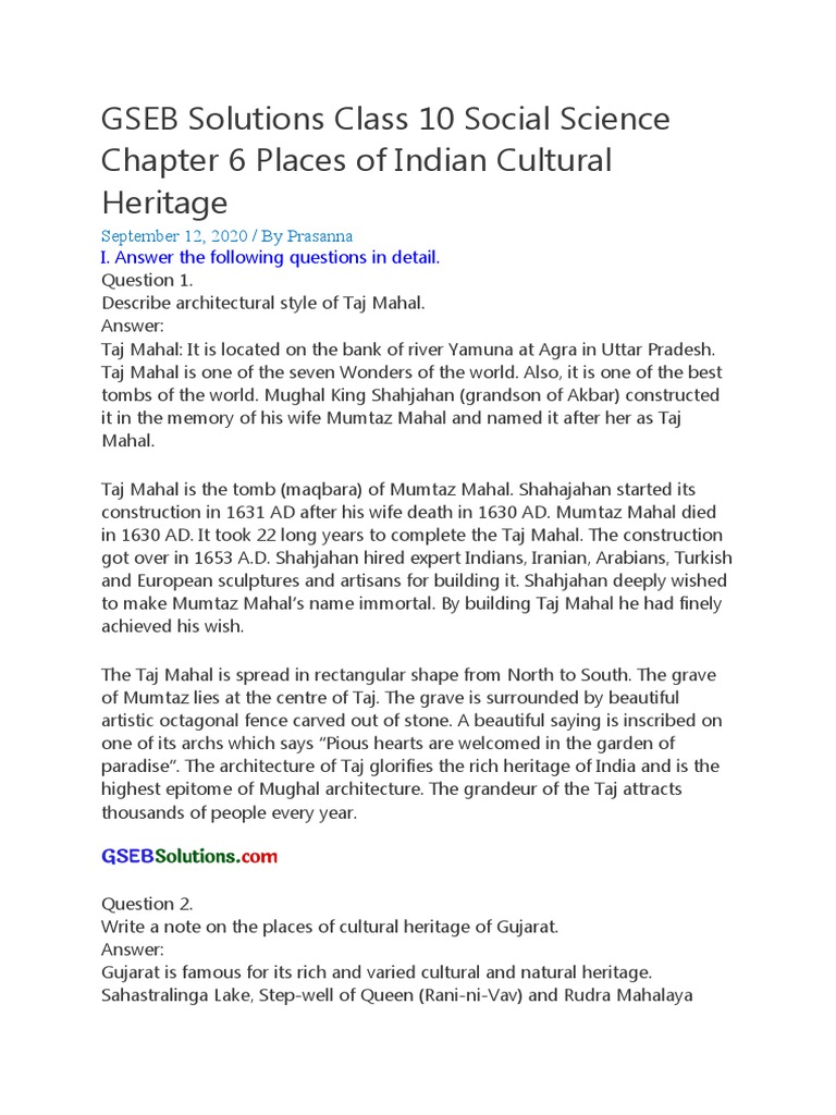 GSEB Solutions Class 10 Social Science Chapter 6 Places of Indian ...