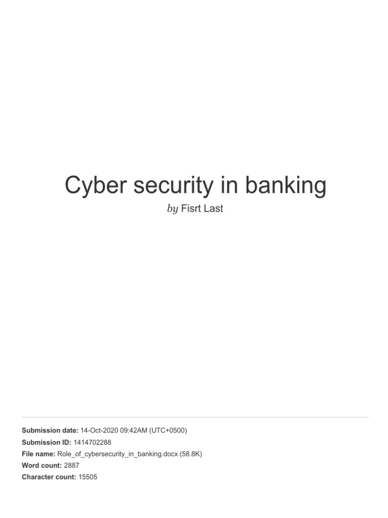 Cyber Security in Banking PDF | PDF