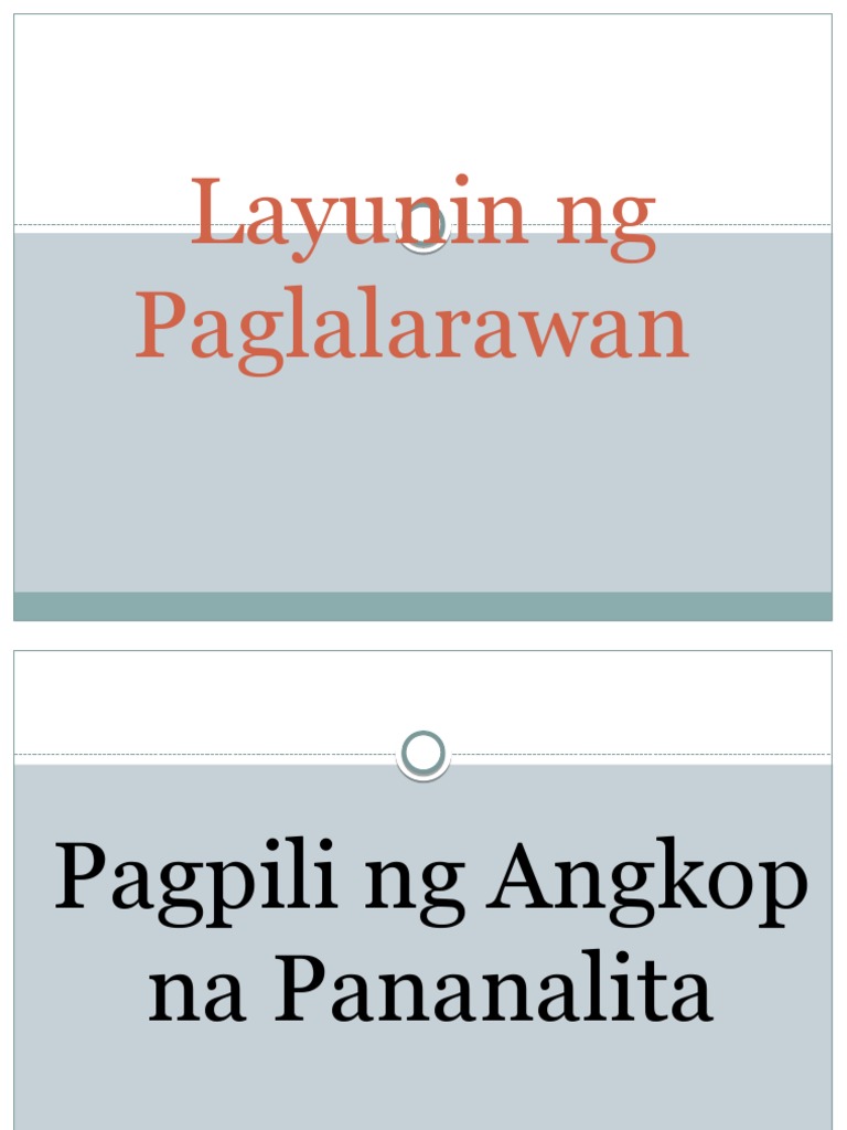 Layunin NG Paglalarawan | PDF