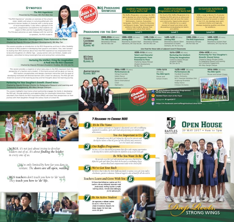 RGS Open House 2017 - Programme - Final | PDF | Teachers | Psychological Concepts