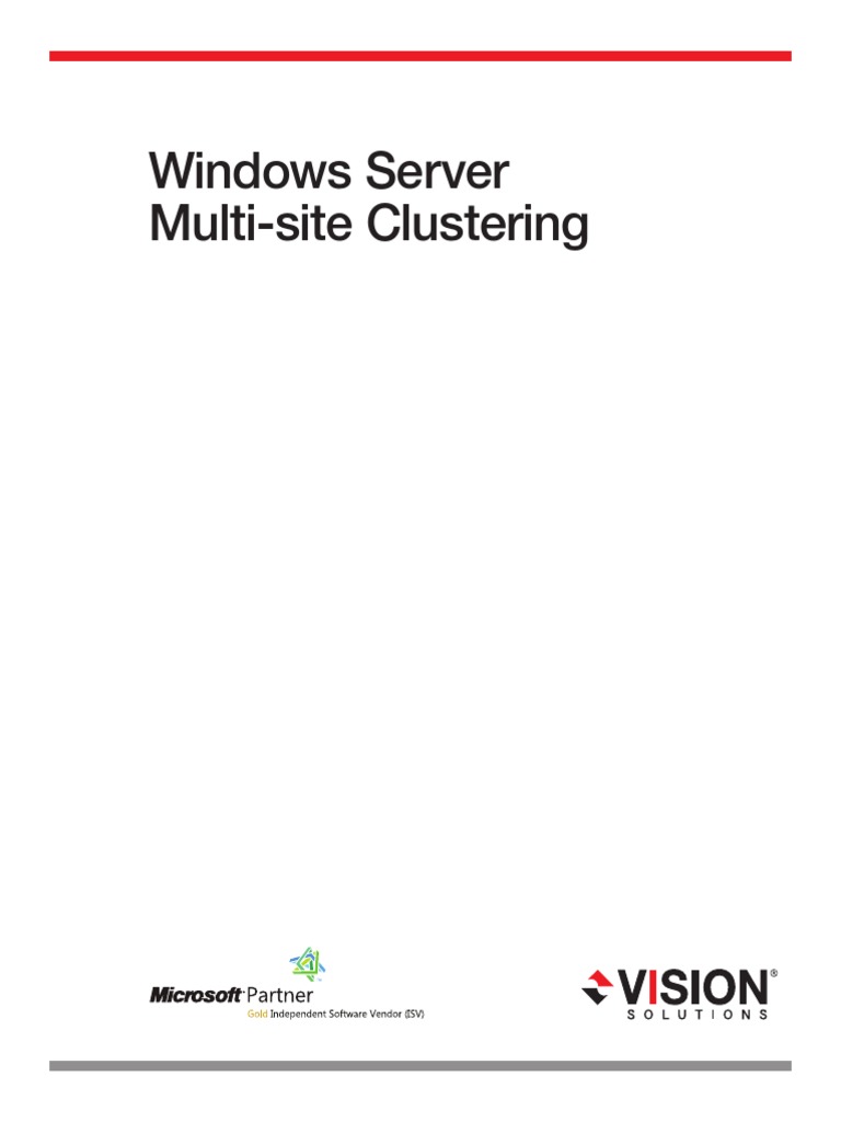 Windows Server Multi-Site Clustering | PDF | Replication (Computing) | Computer Cluster