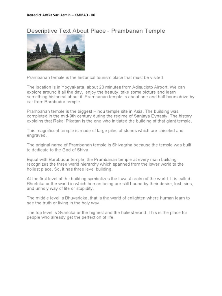 Descriptive Text About Place | PDF