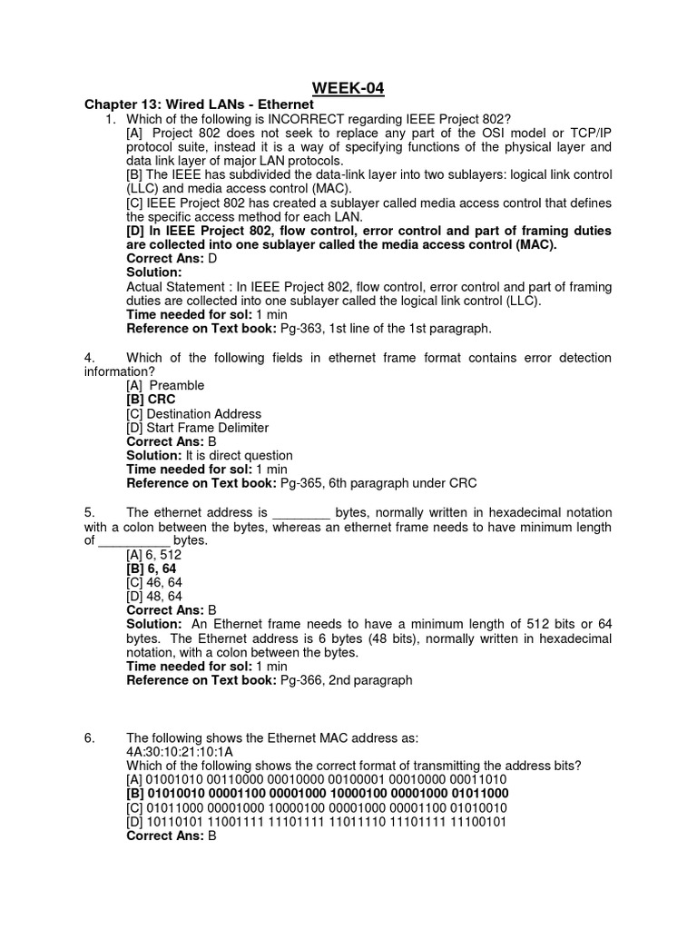 Chapter 13: Wired Lans - Ethernet: Week-04 | PDF | Communications ...