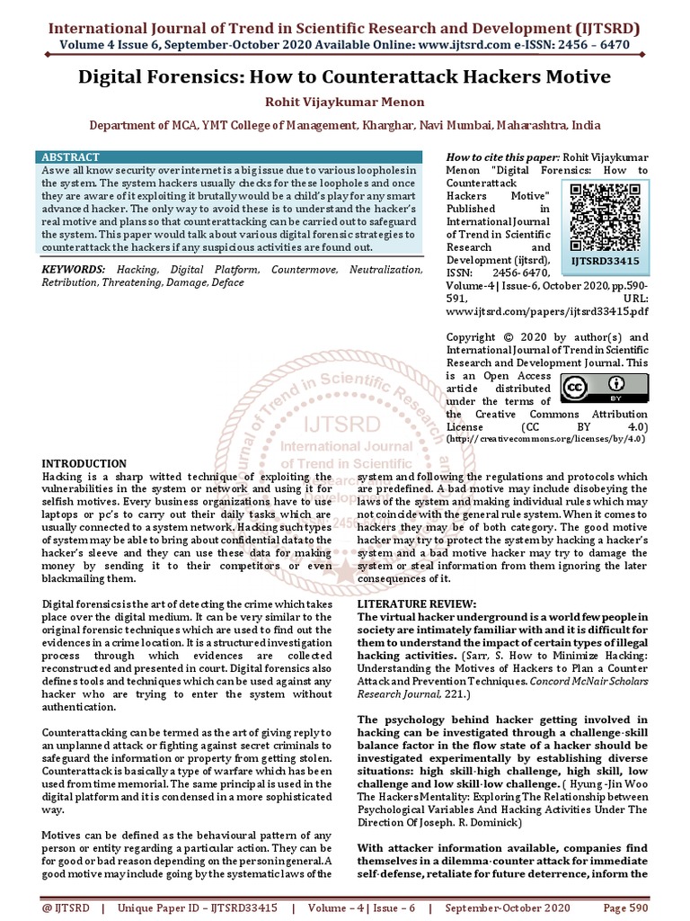 Digital Forensics How To Counterattack Hackers Motive | PDF | Security ...