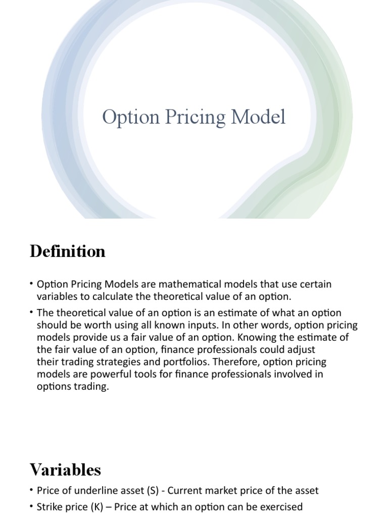 Option Pricing Model Overview | PDF